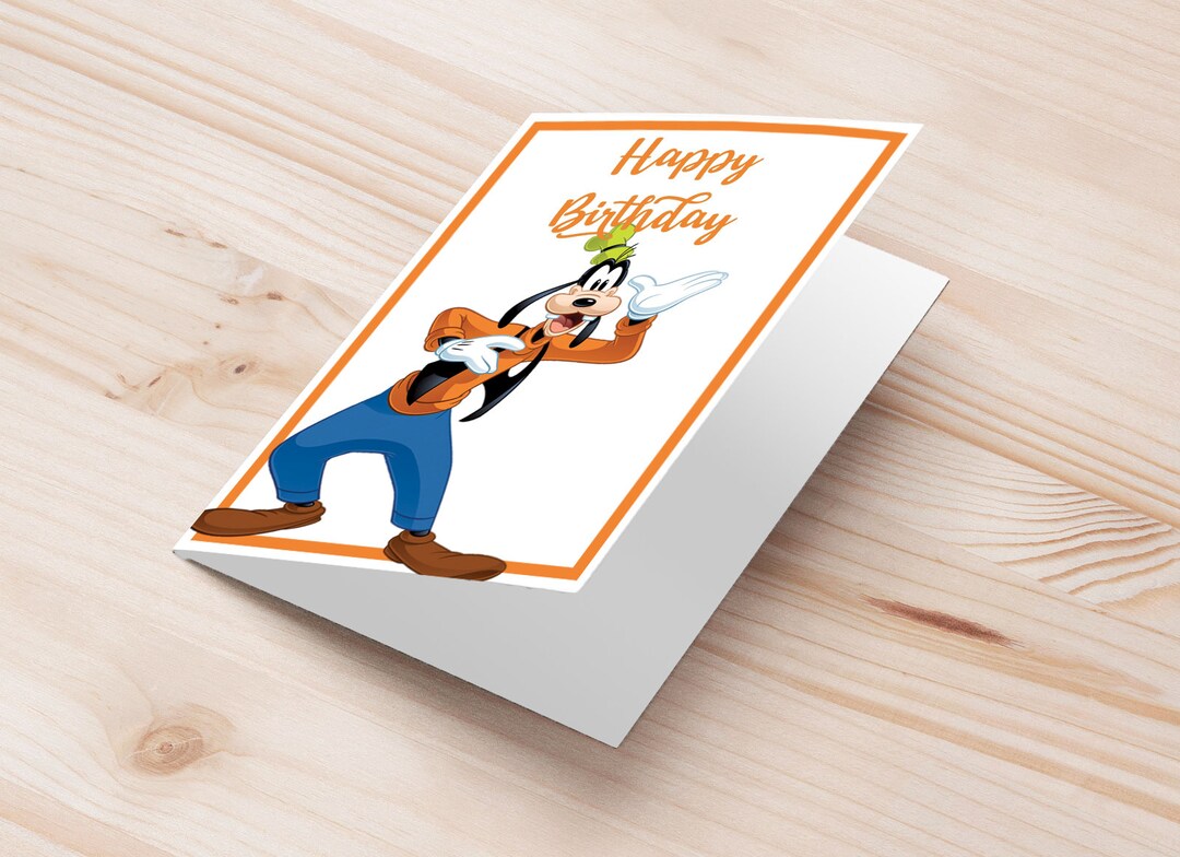 Mickey Mouse Goofy Birthday Greeting Card | Goofy Printable Greeting ...