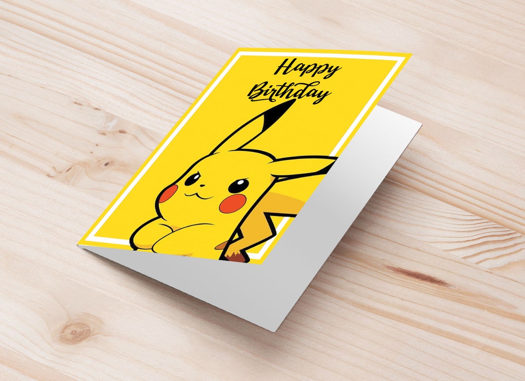 Pokemon Birthday Greeting Card | Pokemon Pikachu Printable Greeting ...