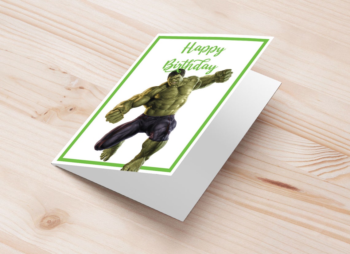 Hulk Birthday Greeting Card | Hulk Printable Bday Invitation | Avengers ...