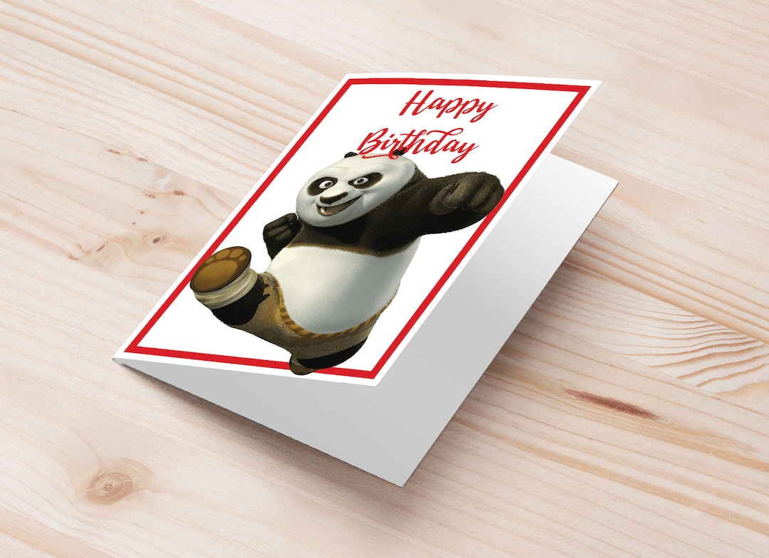 Kung Fu Panda Birthday Greeting Card | Kung Fu Panda Printable Greeting ...