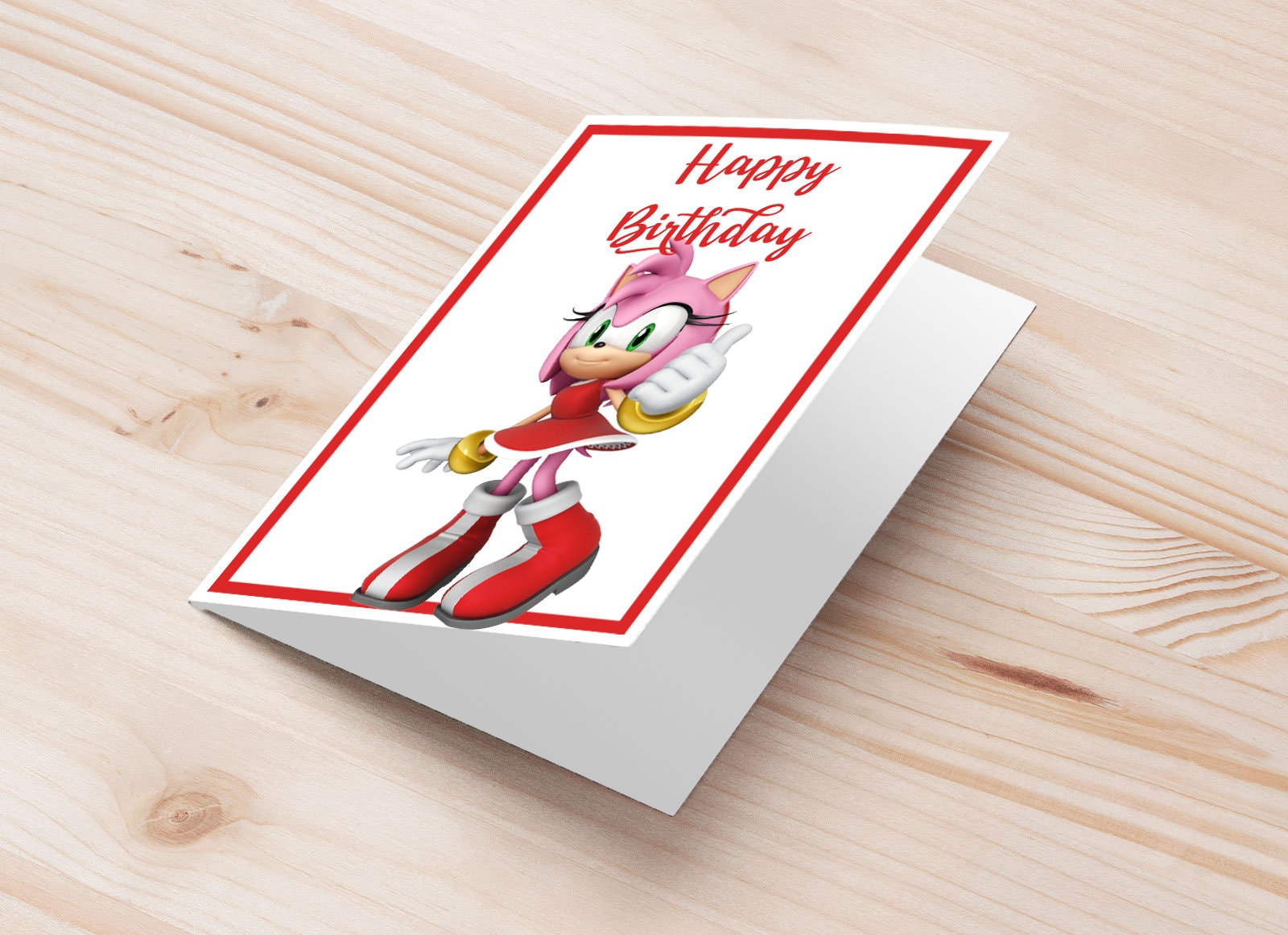 Sonic Amy Birthday Greeting Card | Amy Rose Printable Greeting Card ...