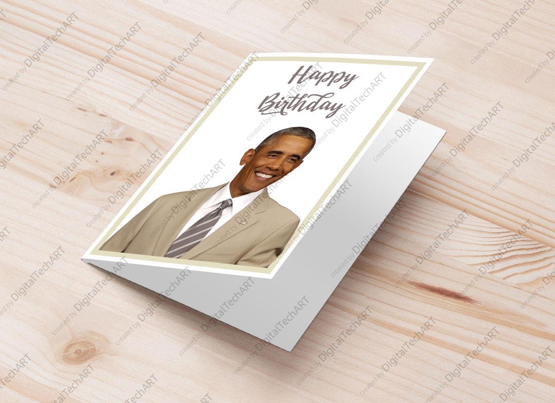 Barack Obama Birthday Greeting Card Printable PDF A5 - Instant Download ...