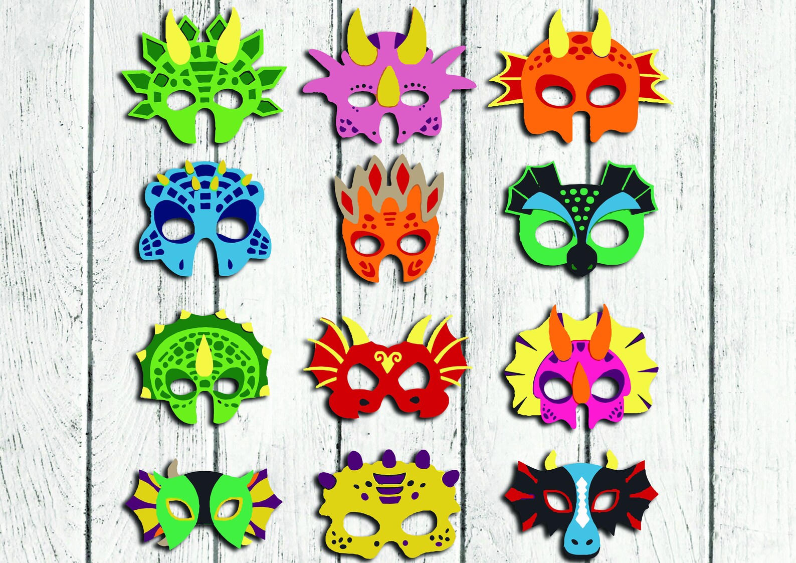 Dinosaur Masks, Printable Dinosaurs, Dinosaur Party, Costume Dinosaur ...