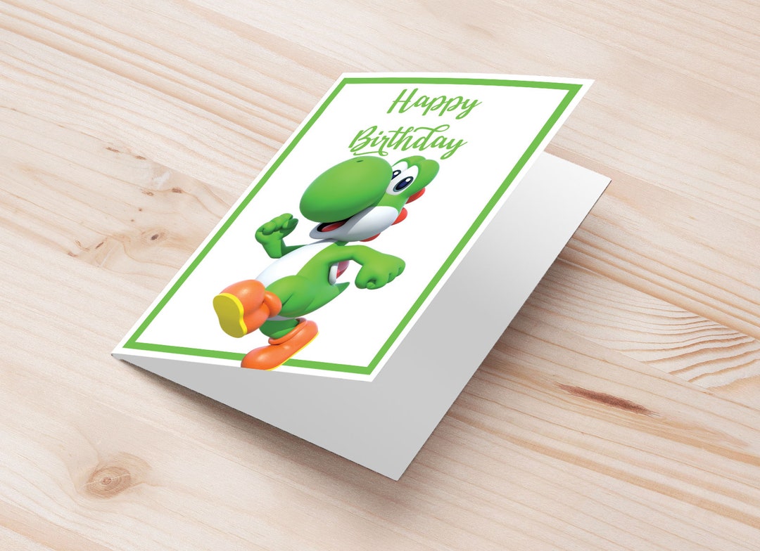 Yoshi Super Mario Birthday Greeting Card | Yoshi Super Mario Printable ...