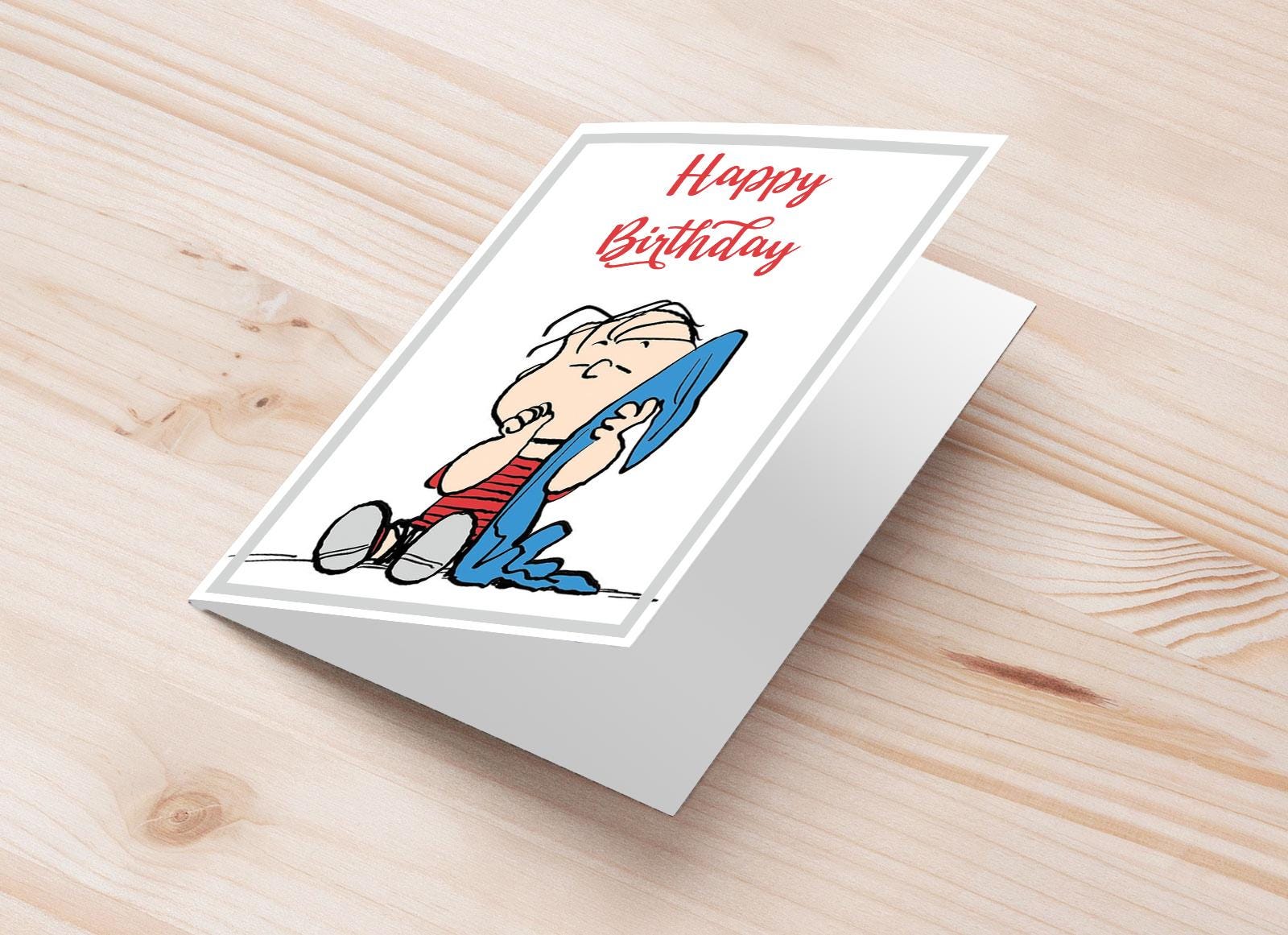 Linus Peanuts Birthday Greeting Card Printable A5 - Digital Download ...