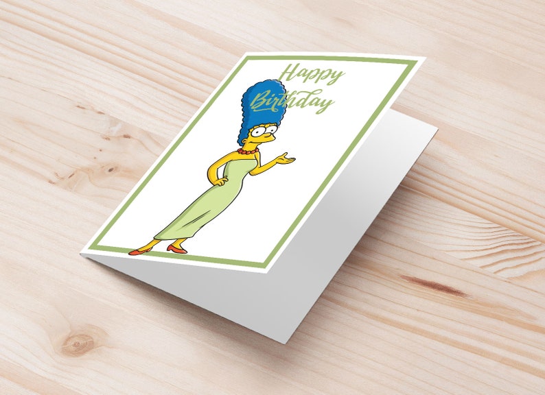 Marge Simpson Birthday Greeting Card | Simpson Printable Greeting Card ...