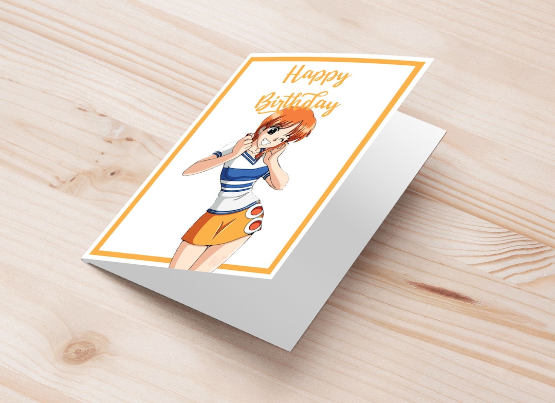 One Piece Nami Birthday Greeting Card Nami Printable Bday Invitation ...
