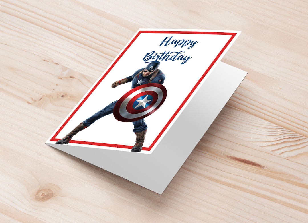 Captain America Birthday Greeting Card | Captain America Printable Bday ...