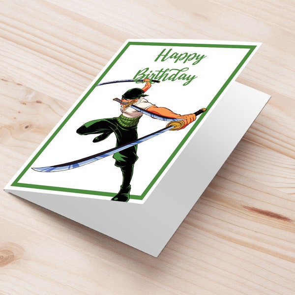 One Piece Roronoa Zoro Birthday Invitation - Etsy