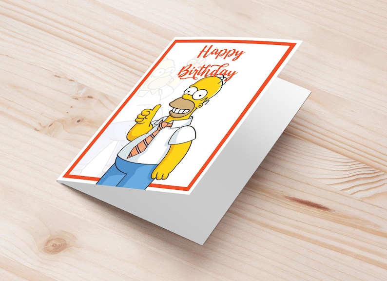Homer Simpson Birthday Greeting Card | Simpson Printable Greeting Card ...