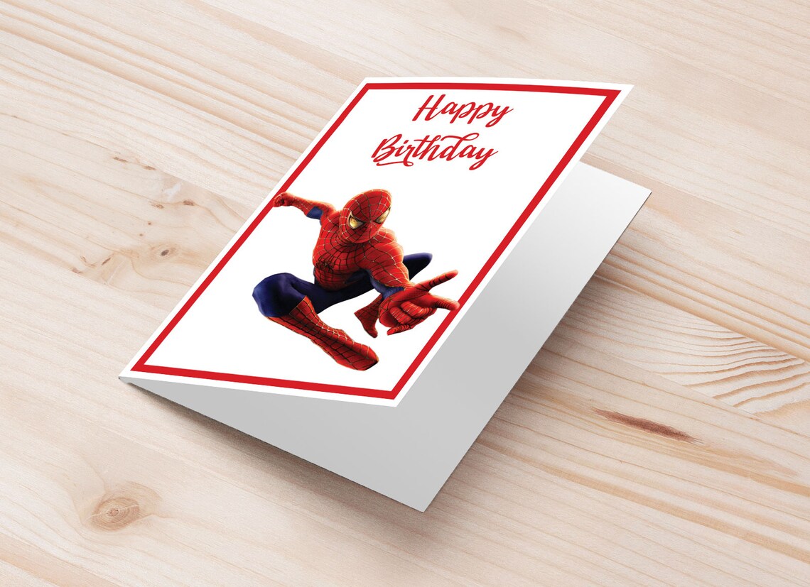 Spiderman Birthday Greeting Card | Spiderman Printable Bday Invitation ...