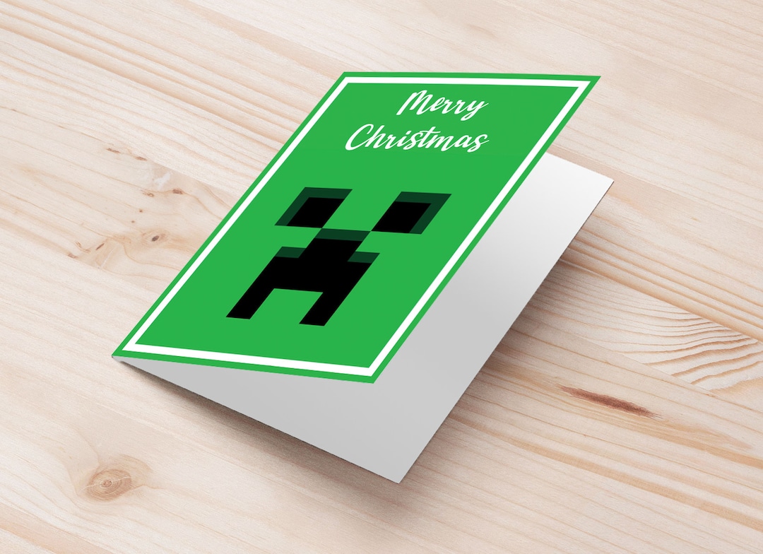 Minecraft Christmas Greeting Card Minecraft Printable Greeting Card ...