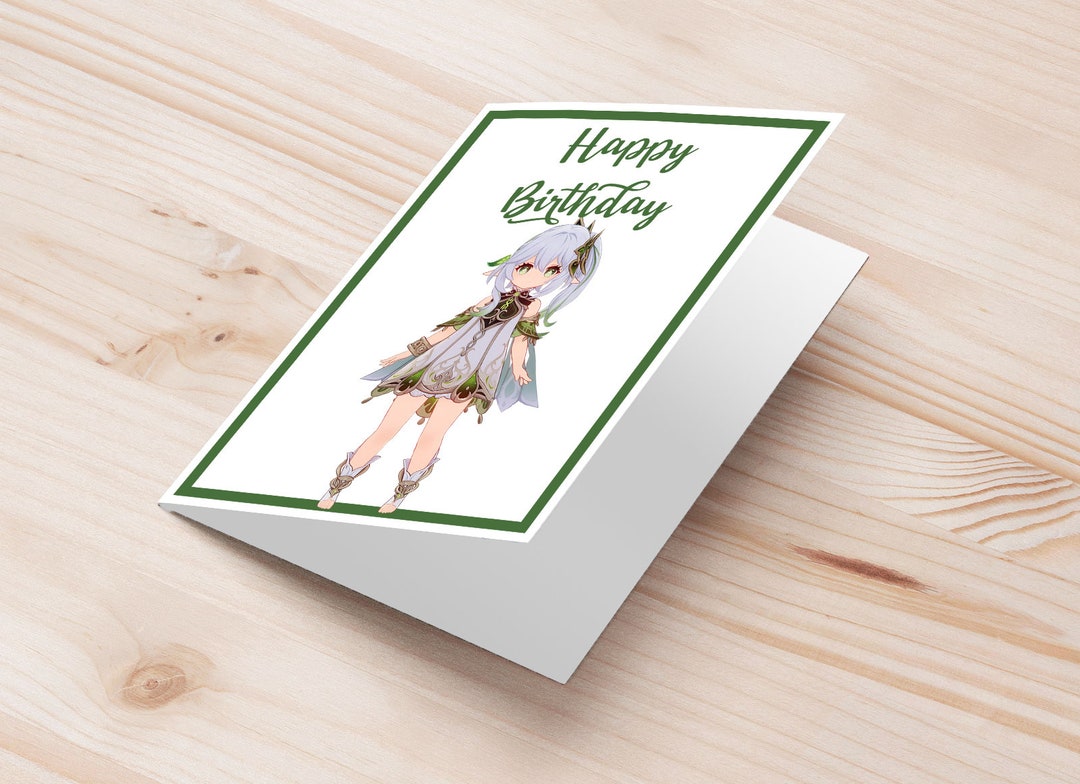 Nahida Birthday Invitation Nahida Birthday Greeting Card - Etsy