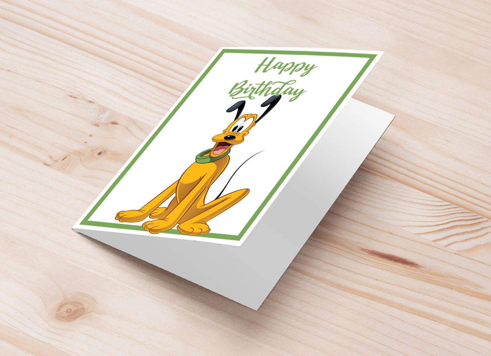 Mickey Mouse Pluto Birthday Greeting Card | Pluto Printable Greeting ...