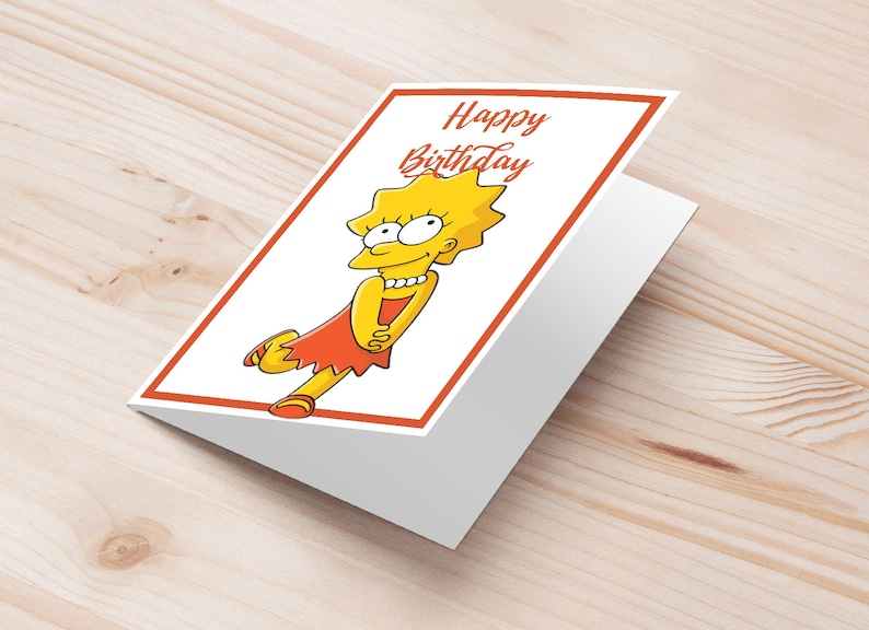 Lisa Simpson Birthday Greeting Card | Simpson Printable Greeting Card ...