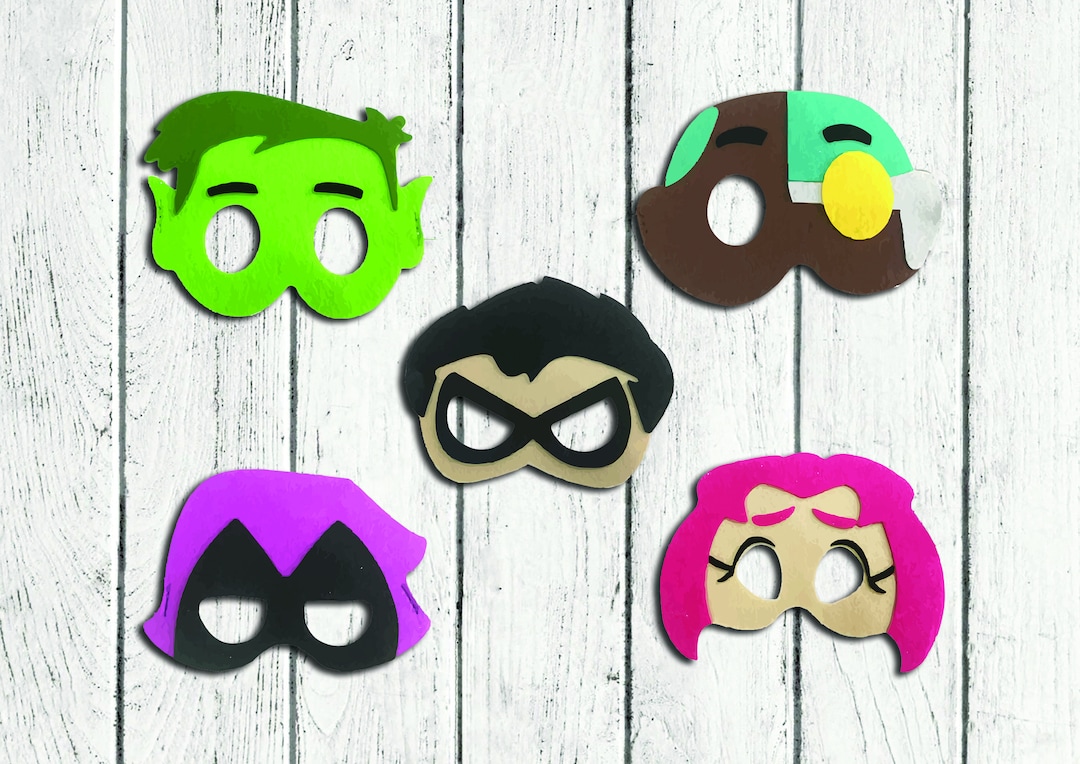 Masks From Teen Titans Go Teen Titans Go Printable Mask, Teen Titans Go Masks for Party, Costume ...