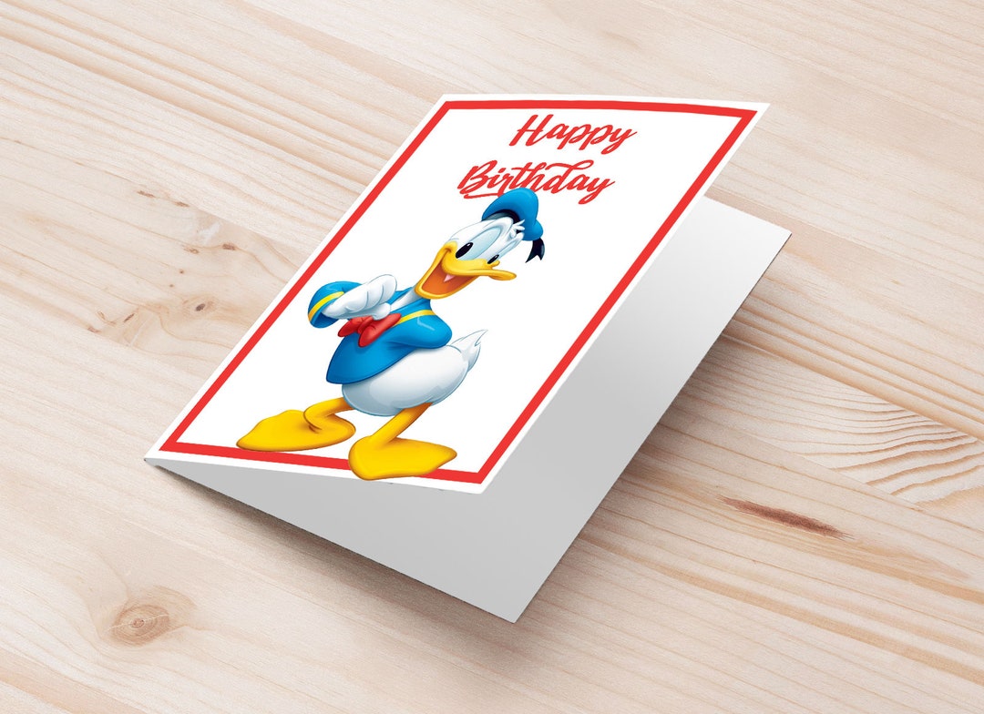 Mickey Mouse Donald Duck Birthday Greeting Card | Donald Duck Printable ...