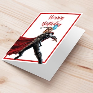 Thor Birthday Greeting Card | Thor Printable Bday Invitation | Avengers ...