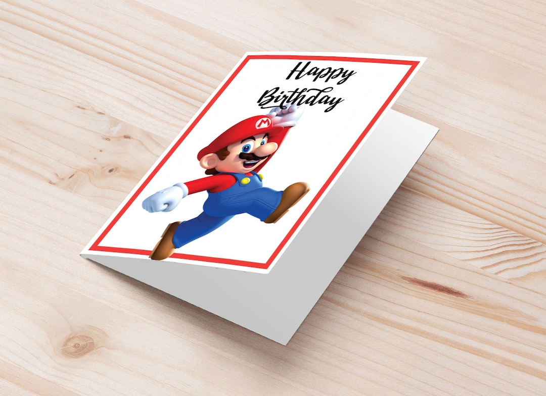 Super Mario Birthday Greeting Card | Super Mario Printable Bday ...