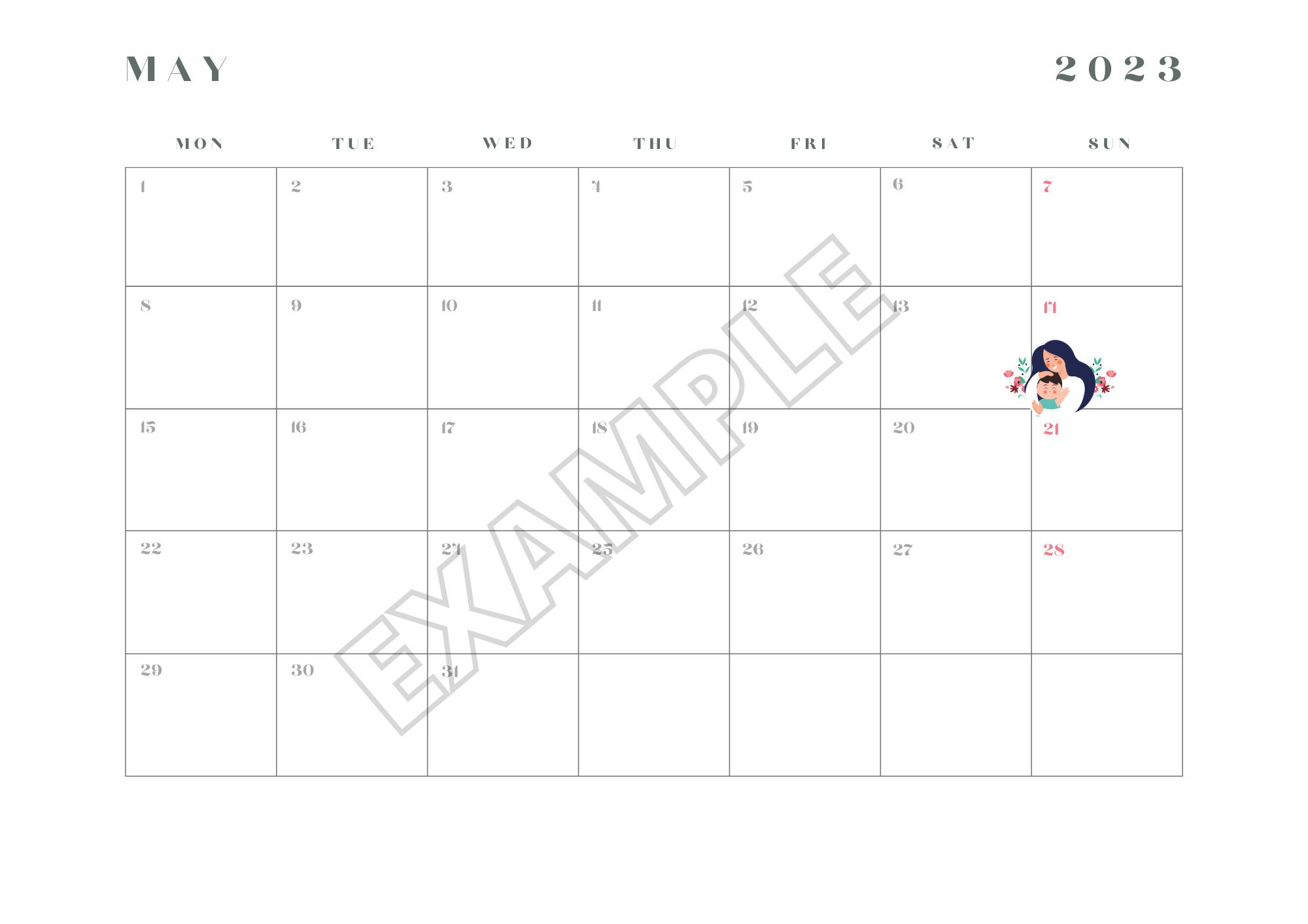 Printable 2023 Calendar A4 Format - Etsy