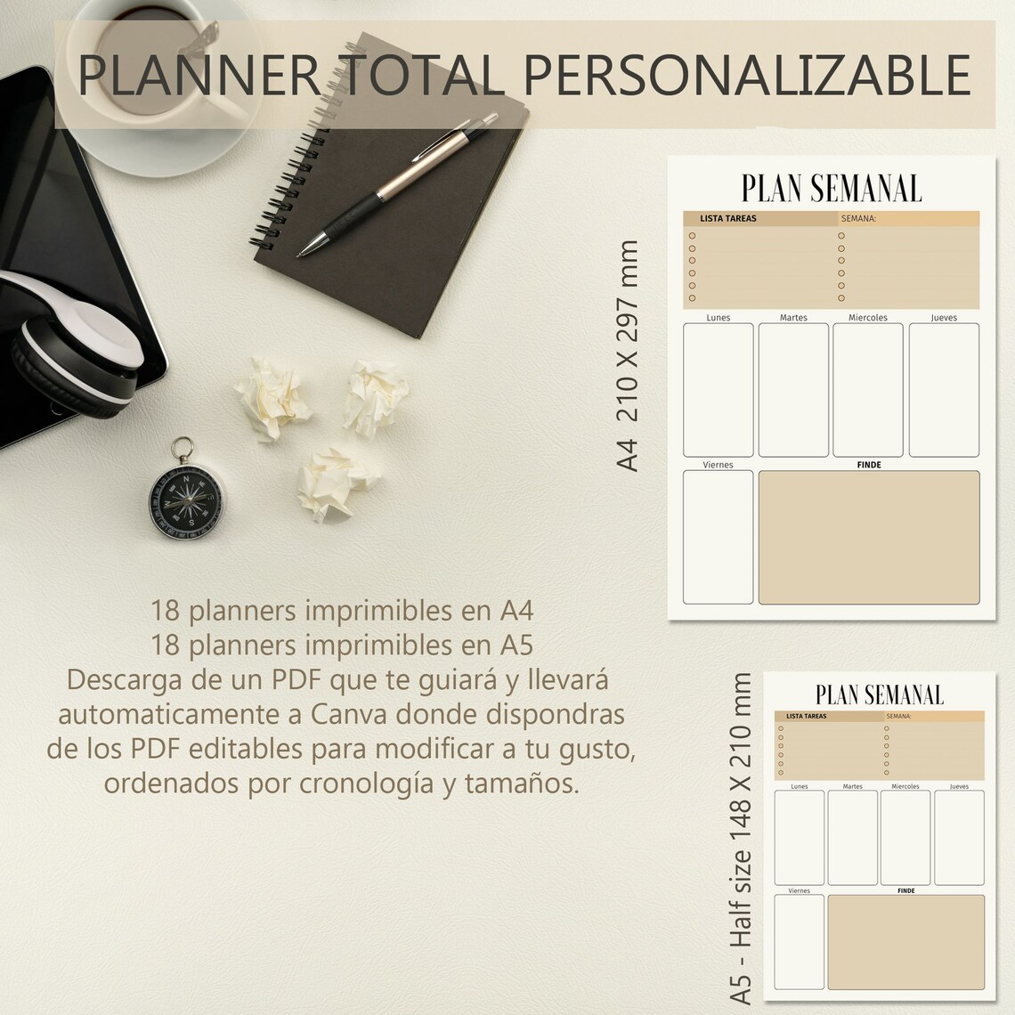 Plantillas Planner Mensual Semanal Y Diarios. 18 Plantillas - Etsy