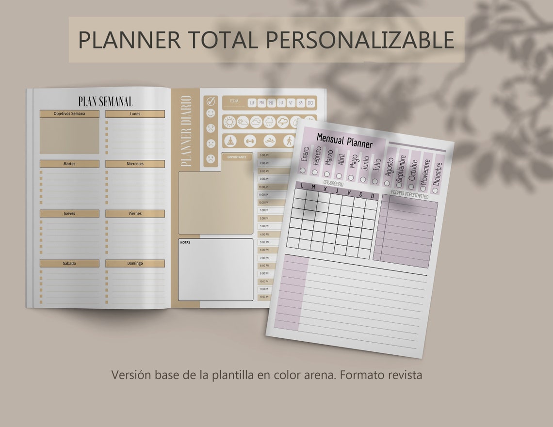 Plantillas Planner Mensual Semanal Y Diarios. 18 Plantillas - Etsy