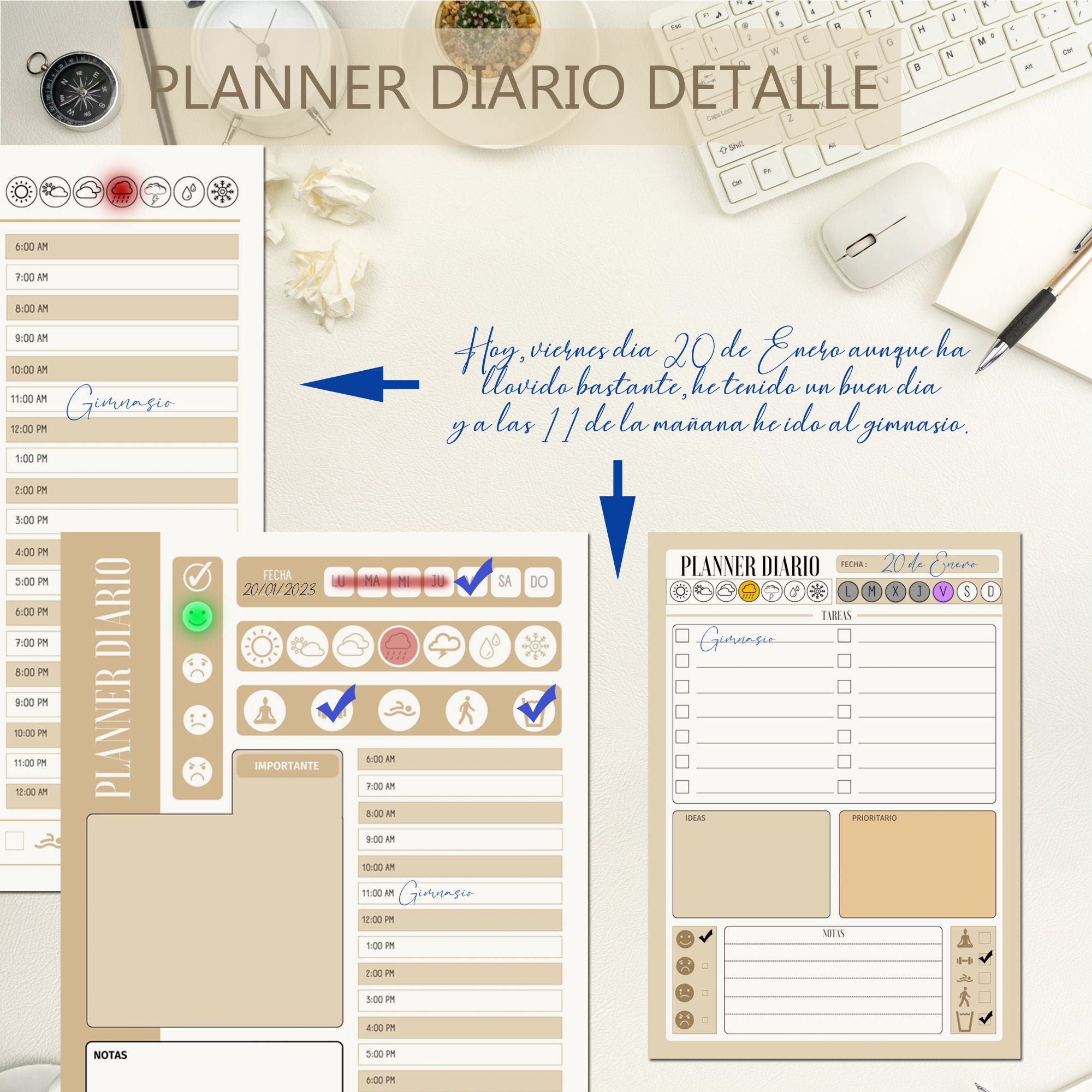 Plantillas Planner Mensual Semanal Y Diarios. 18 Plantillas - Etsy
