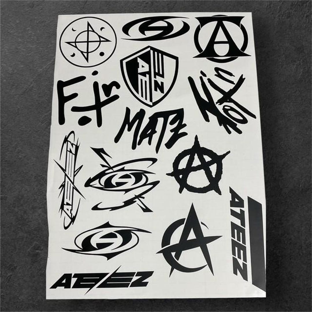 Ateez Logo Decals - Set of 14 Different Designs - Various Colours ...