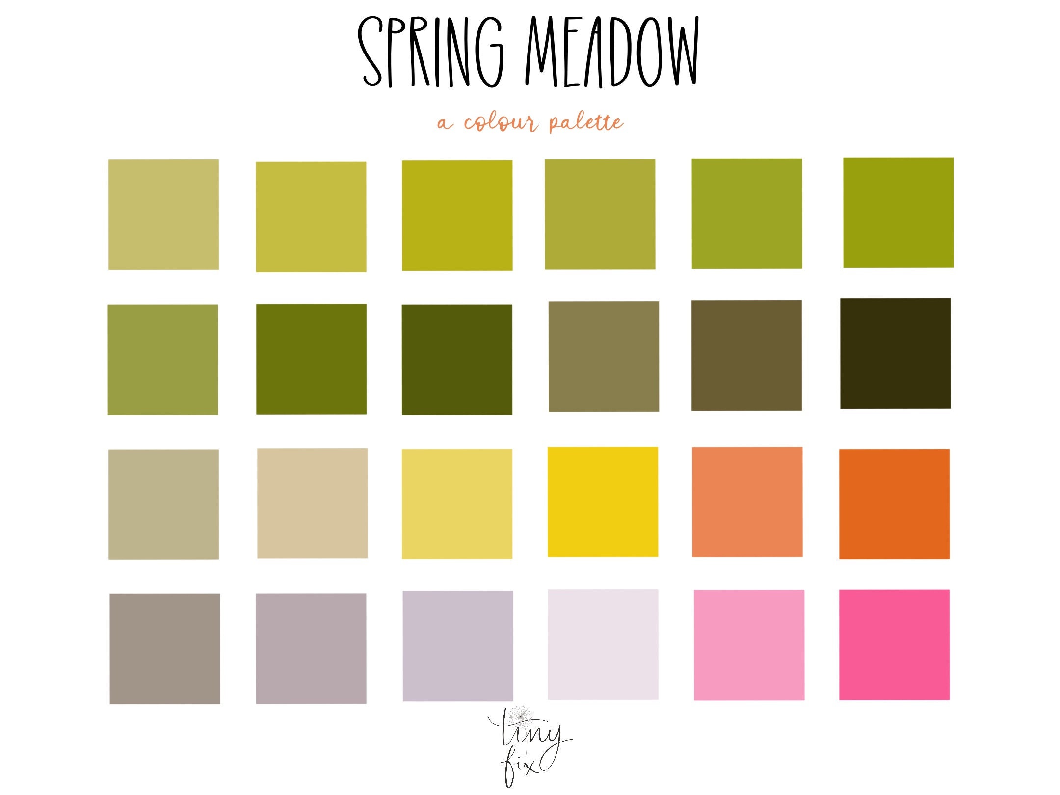 Procreate Colour Palette Spring Meadow - Etsy