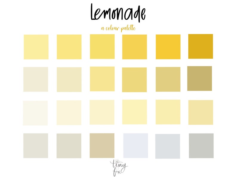 Procreate Colour Palette Lemonade - Etsy