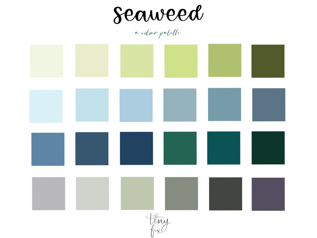 Procreate Colour Palette Seaweed - Etsy
