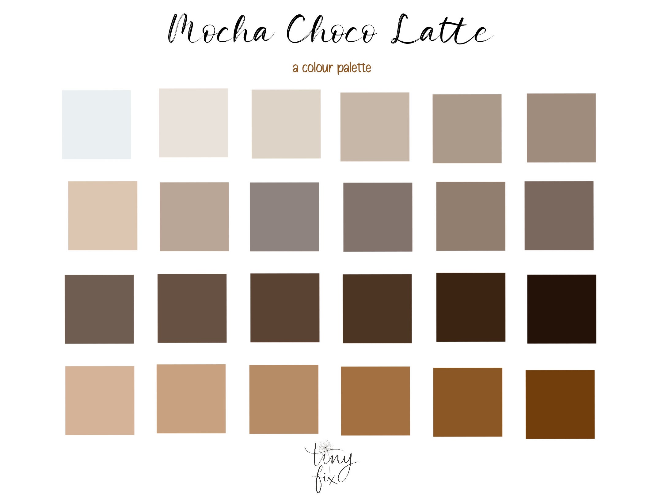 Procreate Colour Palette Mocha Choco Latte - Etsy