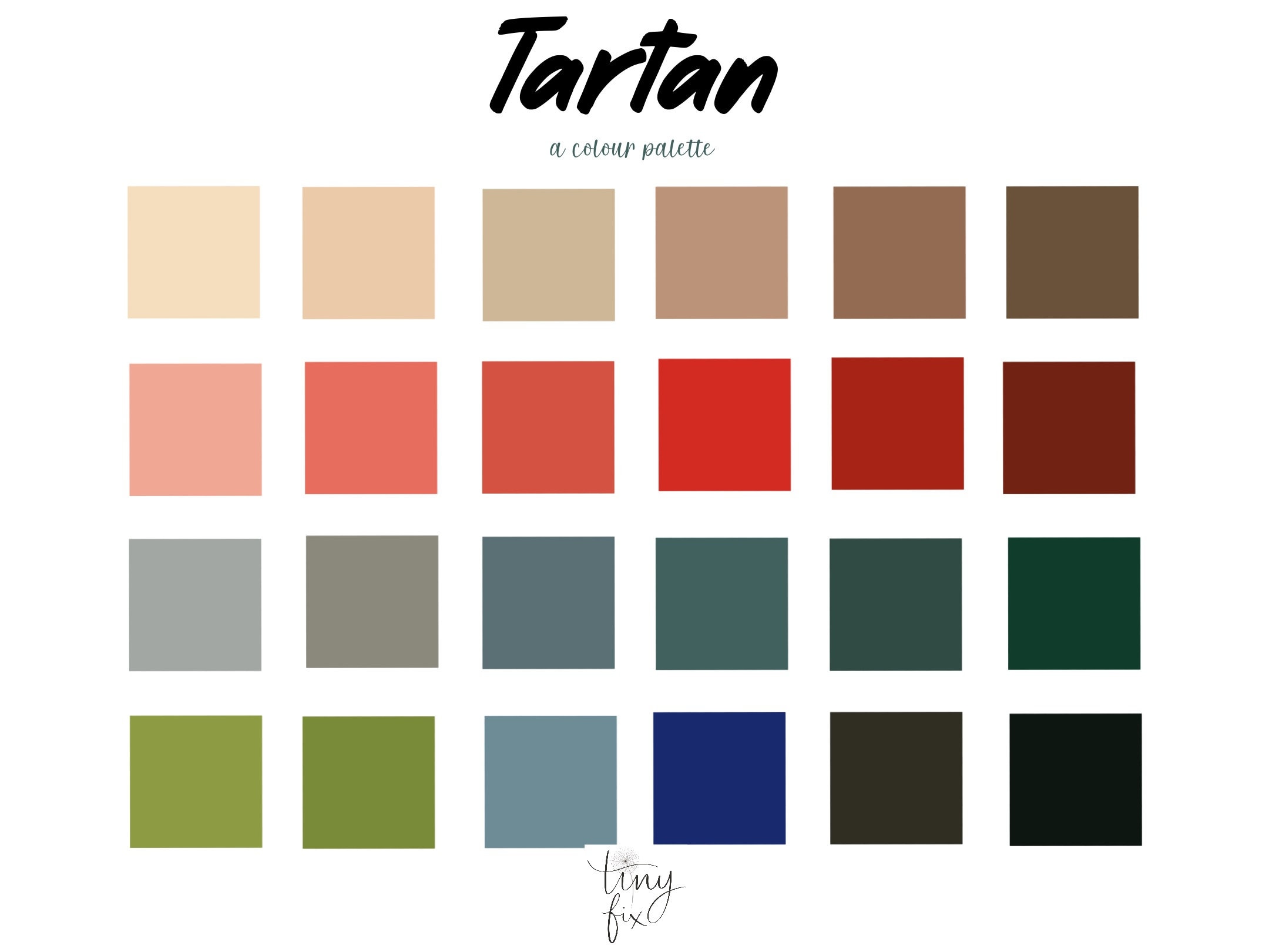 Procreate Colour Palette Tartan - Etsy