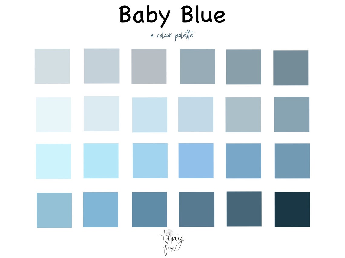 Procreate Colour Palette Baby Blue - Etsy