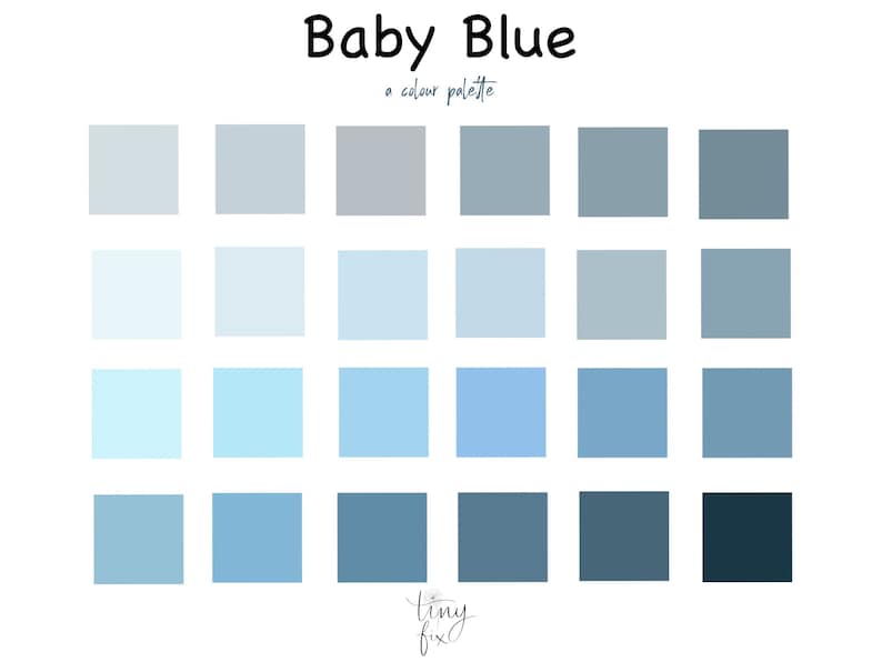 Procreate Colour Palette Baby Blue - Etsy
