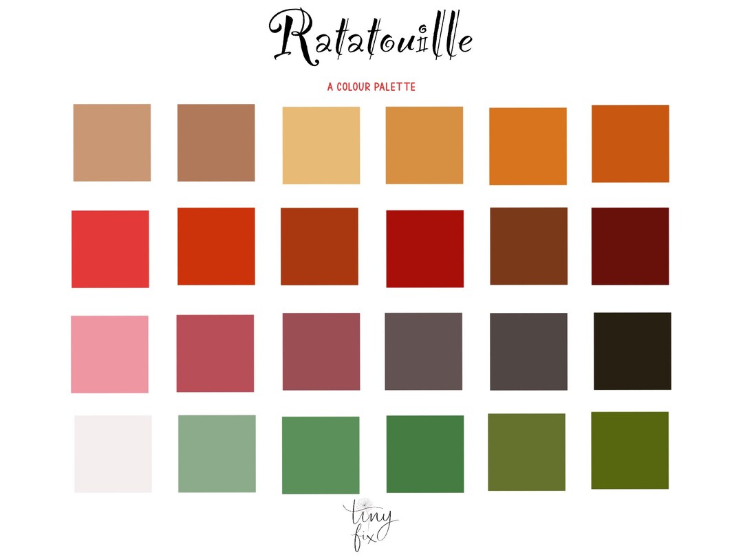 Procreate Colour Palette Ratatouille - Etsy