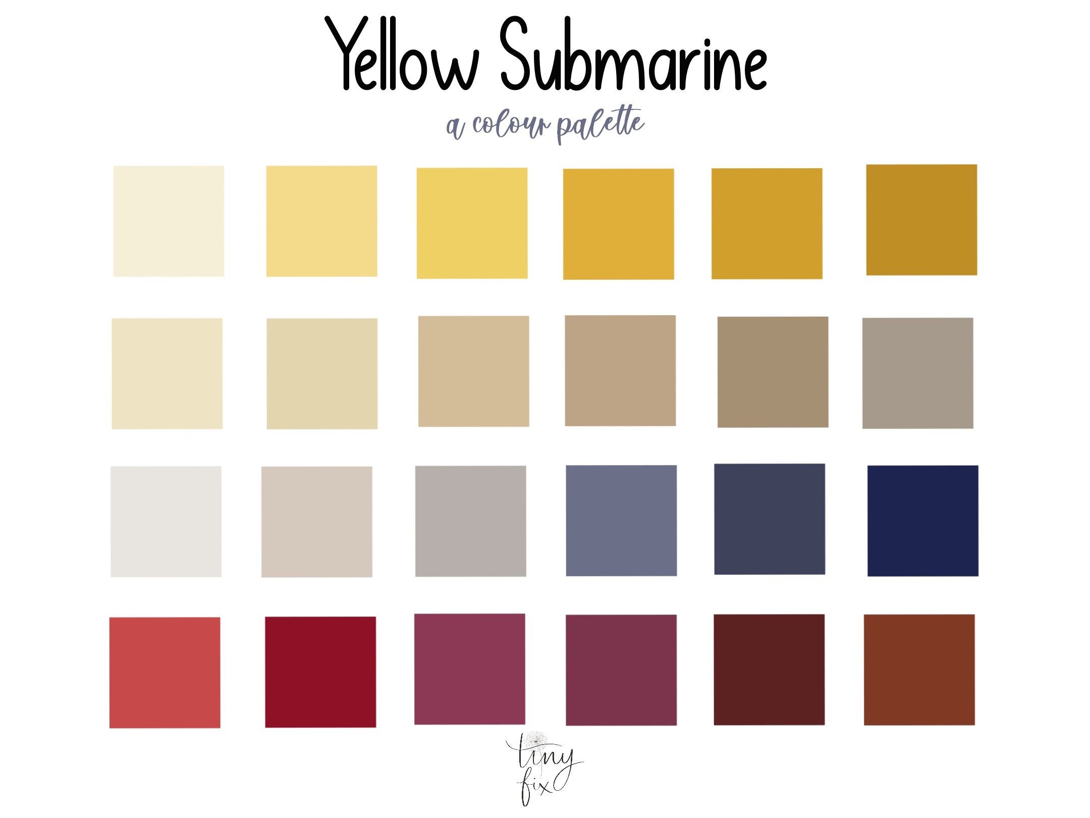 Procreate Colour Palette Yellow Submarine - Etsy