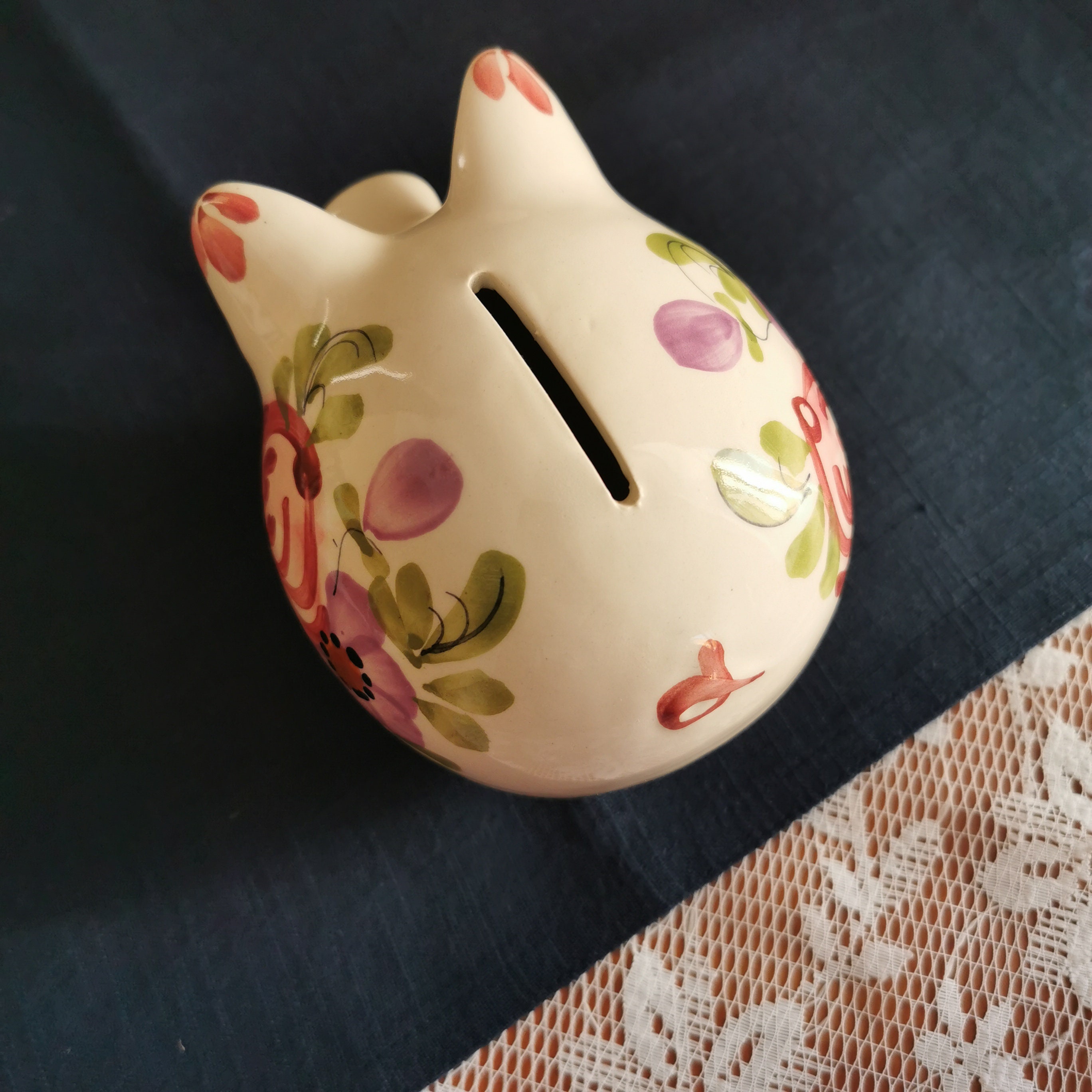 Piggy Money Box Vintage Porcelain Piggy Bank Portugal - Etsy