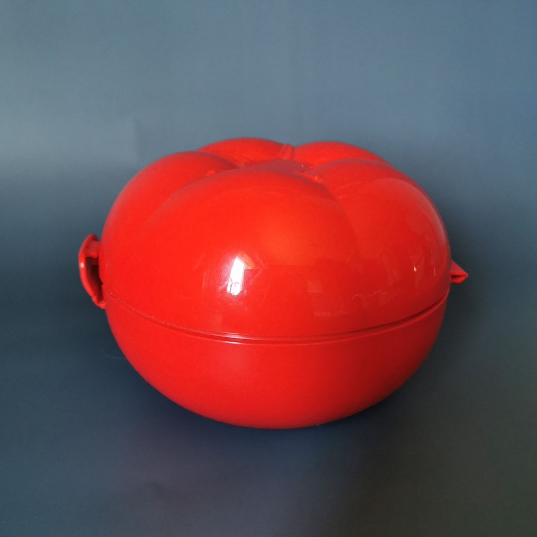 Tupperware Red Tomato Container - Cute Lunch Box Veggie Design - Etsy