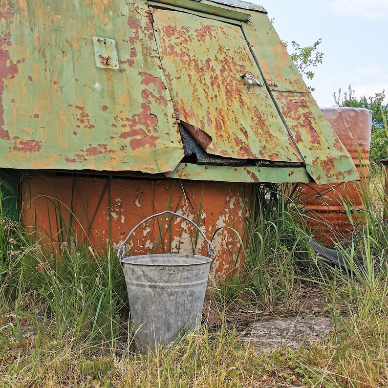 1960s Vintage Soviet Zinc Bucket, Rustic Farmhouse Decor - Etsy