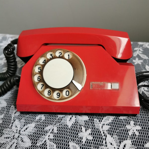 Red Vintage Rotary Phone - Etsy