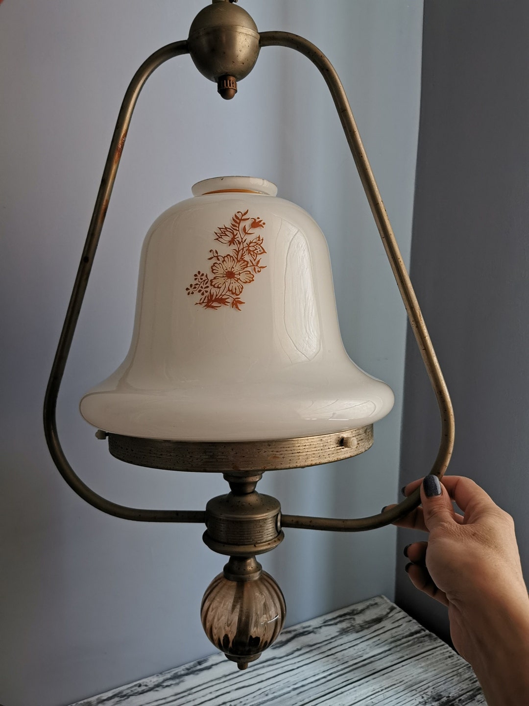 1980's Soviet Ceiling Milk Glass Lamp, Vintage From USSR - Etsy