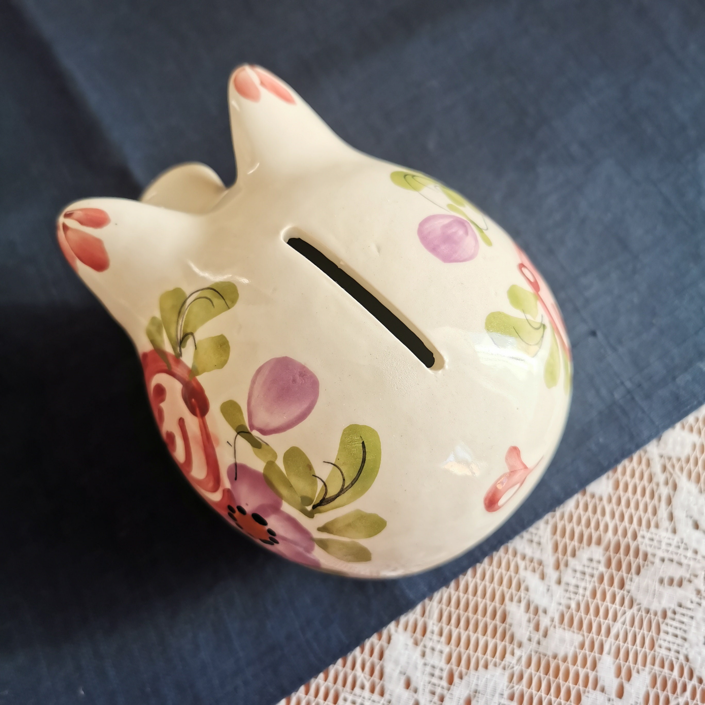 Piggy Money Box Vintage Porcelain Piggy Bank Portugal - Etsy