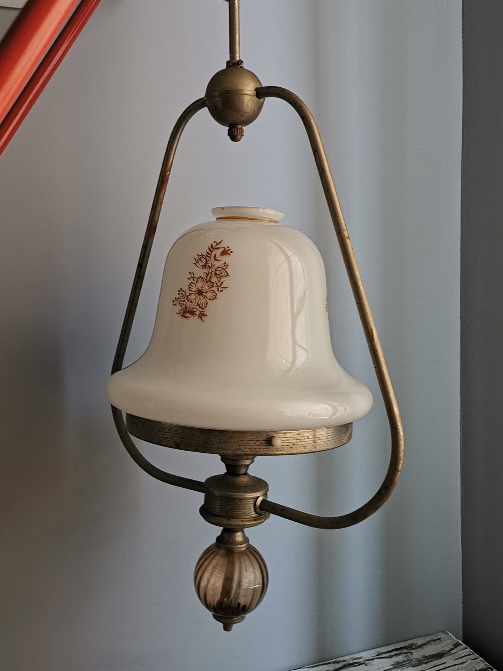1980's Vtg Soviet Ceiling Milk Glass Lamp - Etsy
