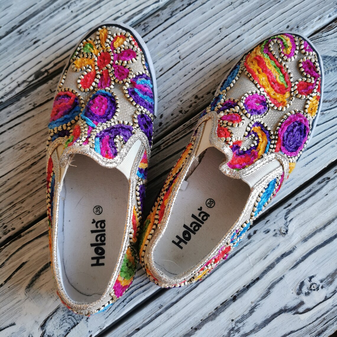 Floral Holala Sneakers - Vintage Comfy Shoes (EU 35/ 21,5 Cm/ 8.5") - Etsy