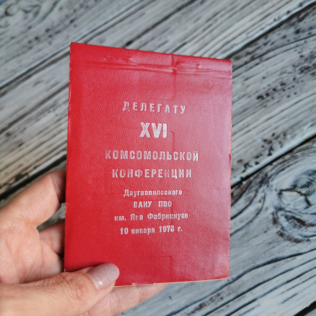 1978 Soviet Military School Notebook USSR, Soviet Document for Delegate ...