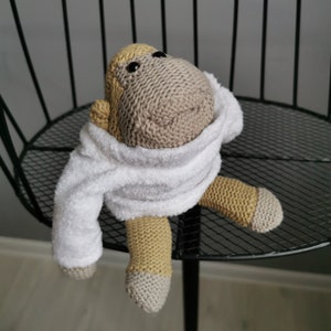 PG Tips Knitted Monkey in White Dressing Gown,chimp Promotional Toy, Most Famous Monkey - Etsy