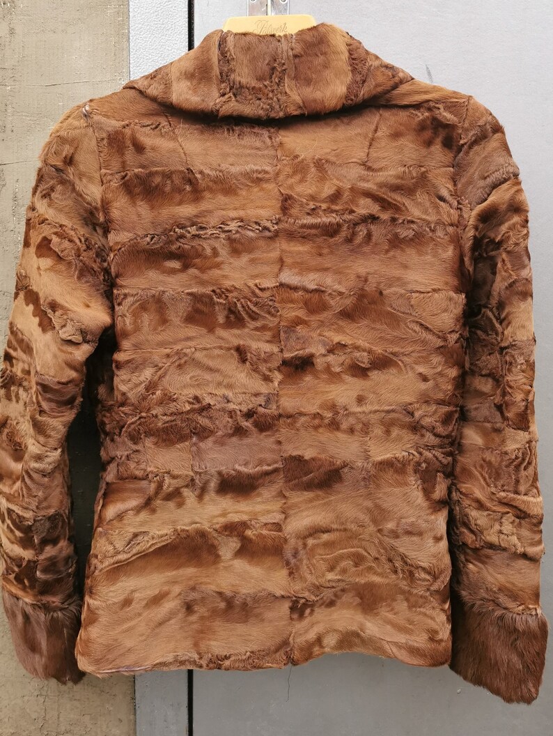 Short Real Fur Coat, Womens Brown Coat, Vintage Natural Fur Coat ...