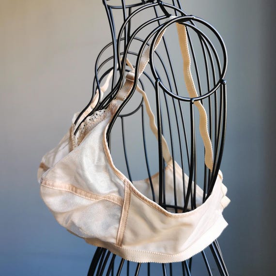 UNWORN Vintage Transparent Bra, Soviet Nylon Beige Br… - Gem