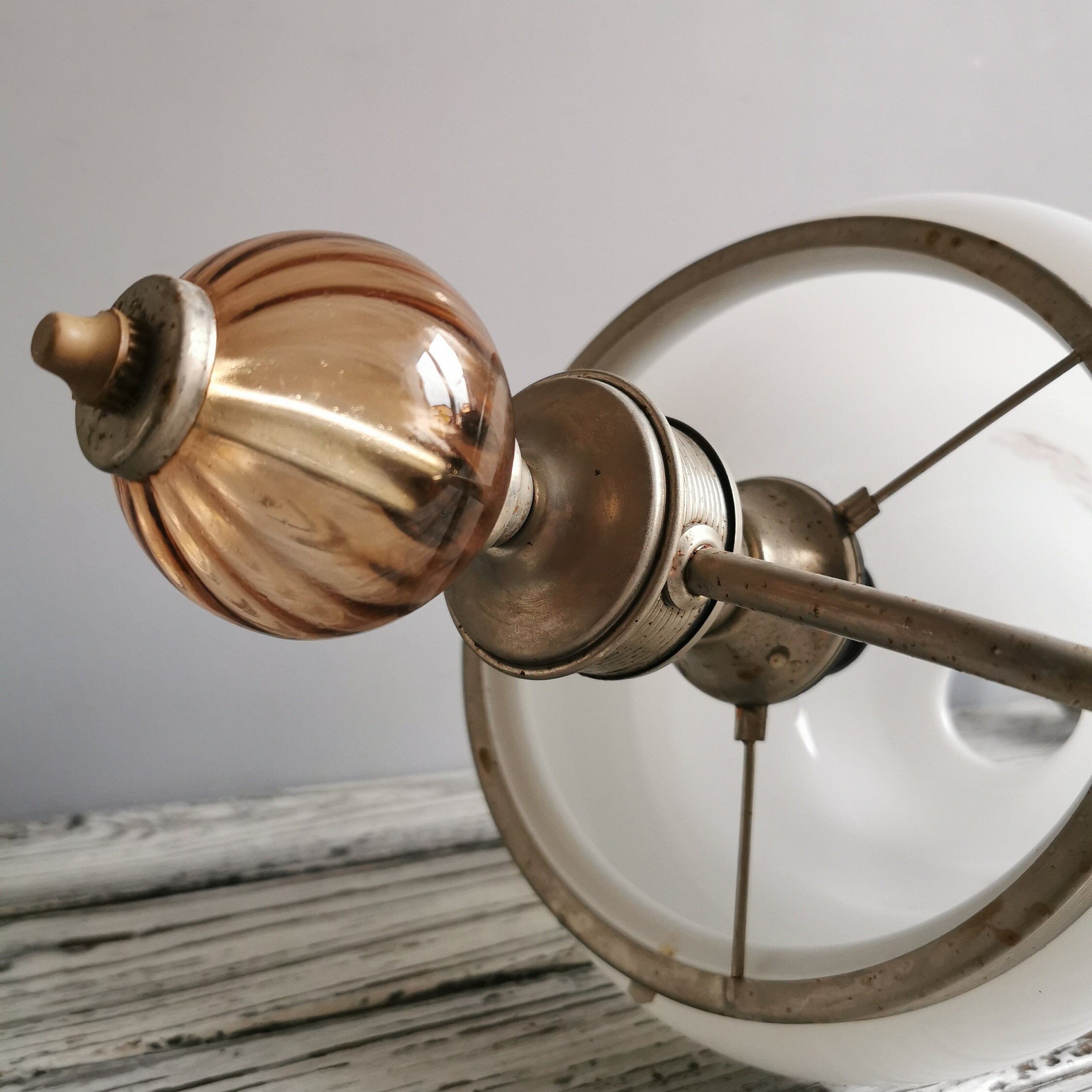 1980's Vtg Soviet Ceiling Milk Glass Lamp - Etsy